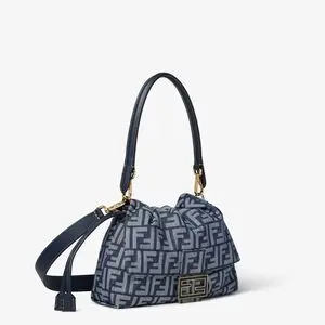 Fendi Baguette® Soft Medium Dark Blue Denim-effect Ff Jacquard Bag